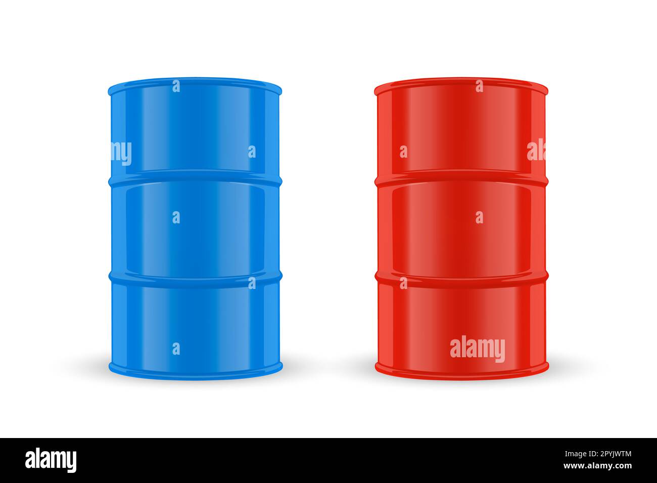 Vector 3d Realistic Illustration. Blue and Red Simple Glossy Metal Oil ...