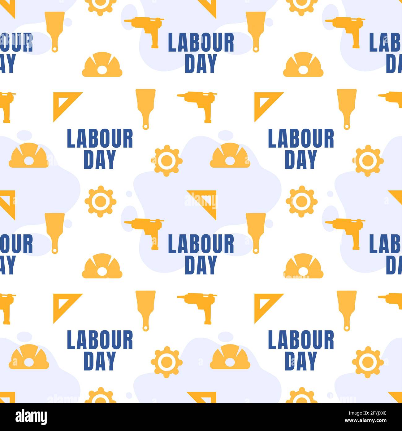 Happy Labor Day Seamless Pattern Design Illustration with Different ...
