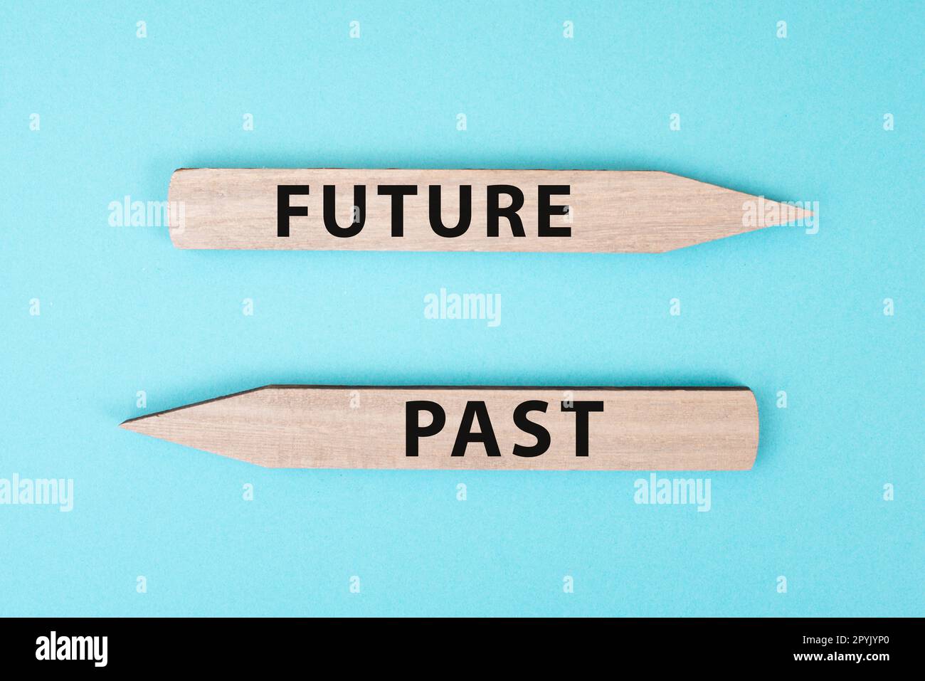 Arrows show to different directions, past and future Stock Photo - Alamy