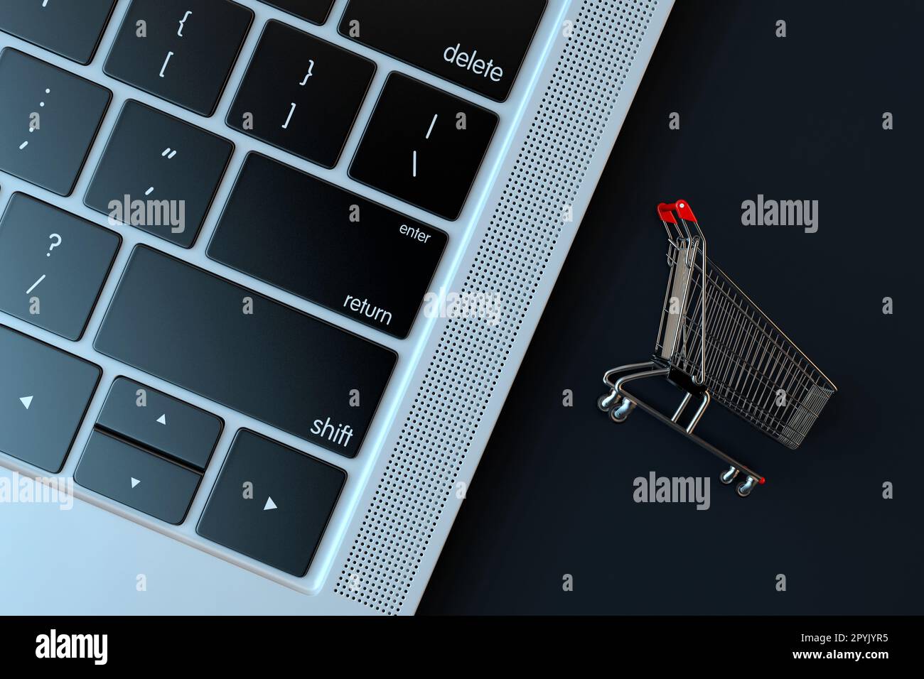 3d shopping cart laptop hi-res stock photography and images - Alamy