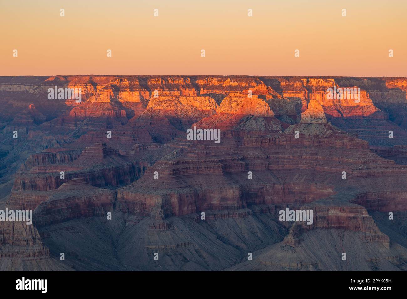 Grand Canyon National Park - South Rim Sunset - Mather Point Stock ...