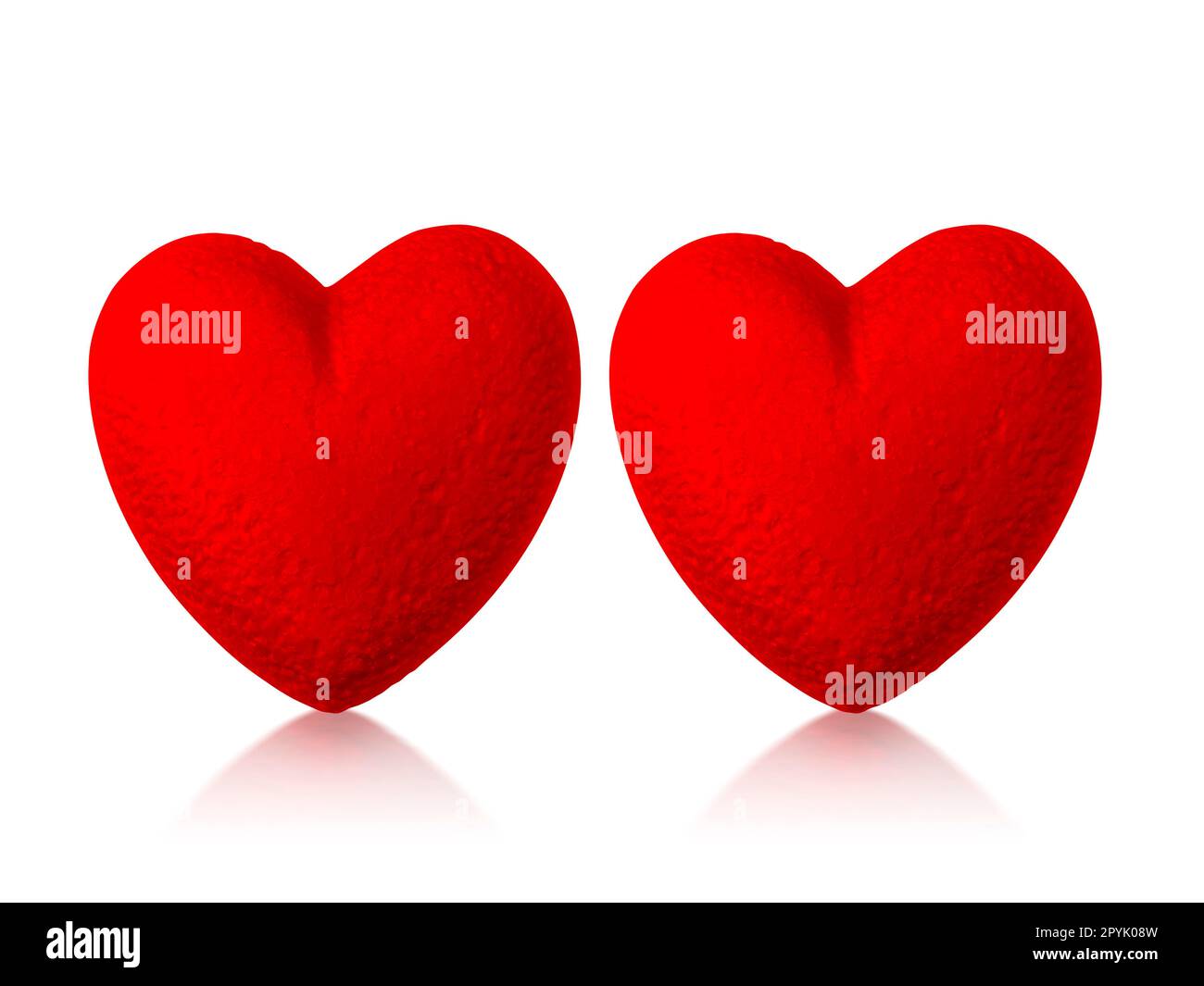 Red heart foam isolated on white background Stock Photo - Alamy