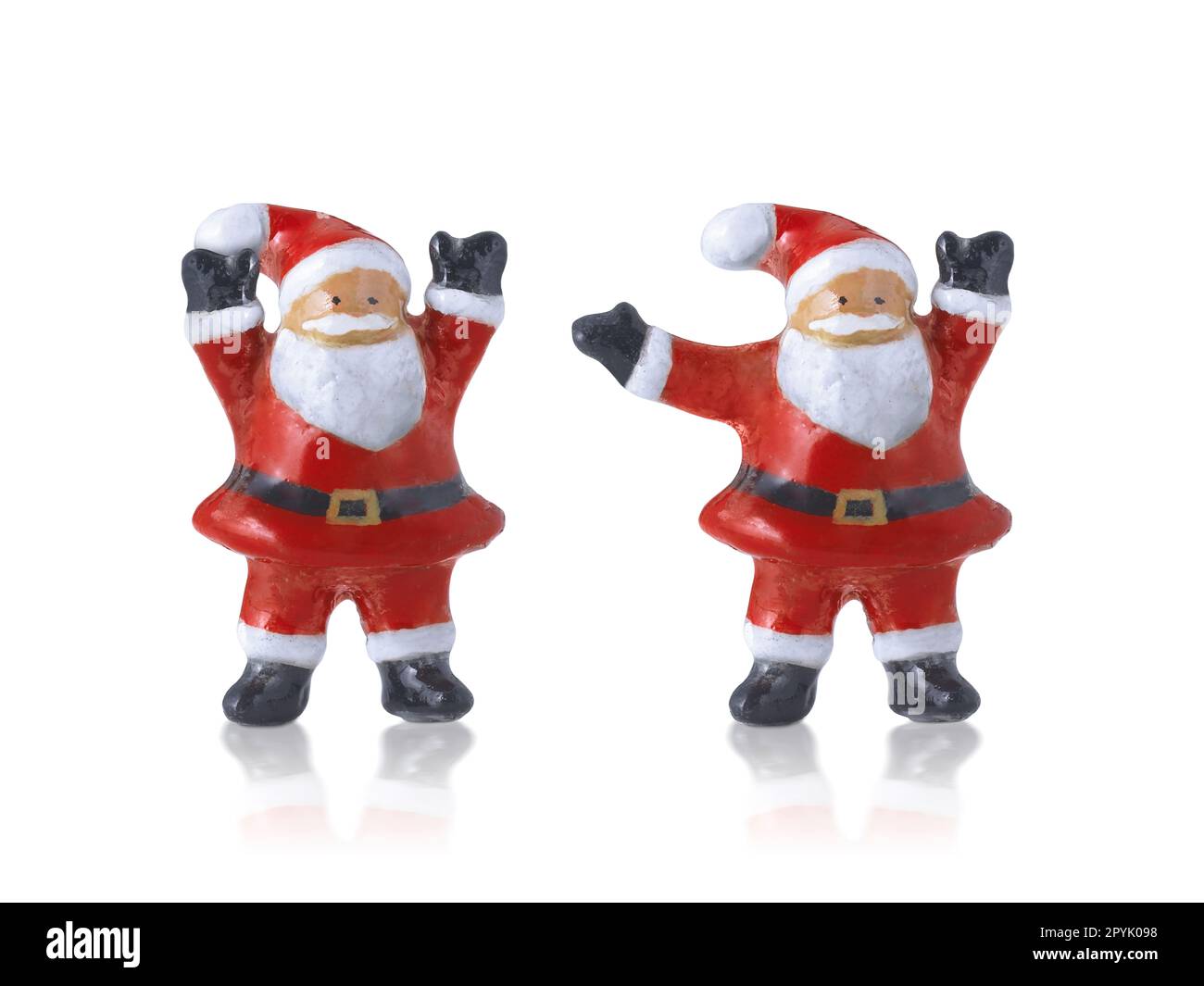 Santa claus Cute ceramic dolls statues decorations in Merry Christmas with on white background ...