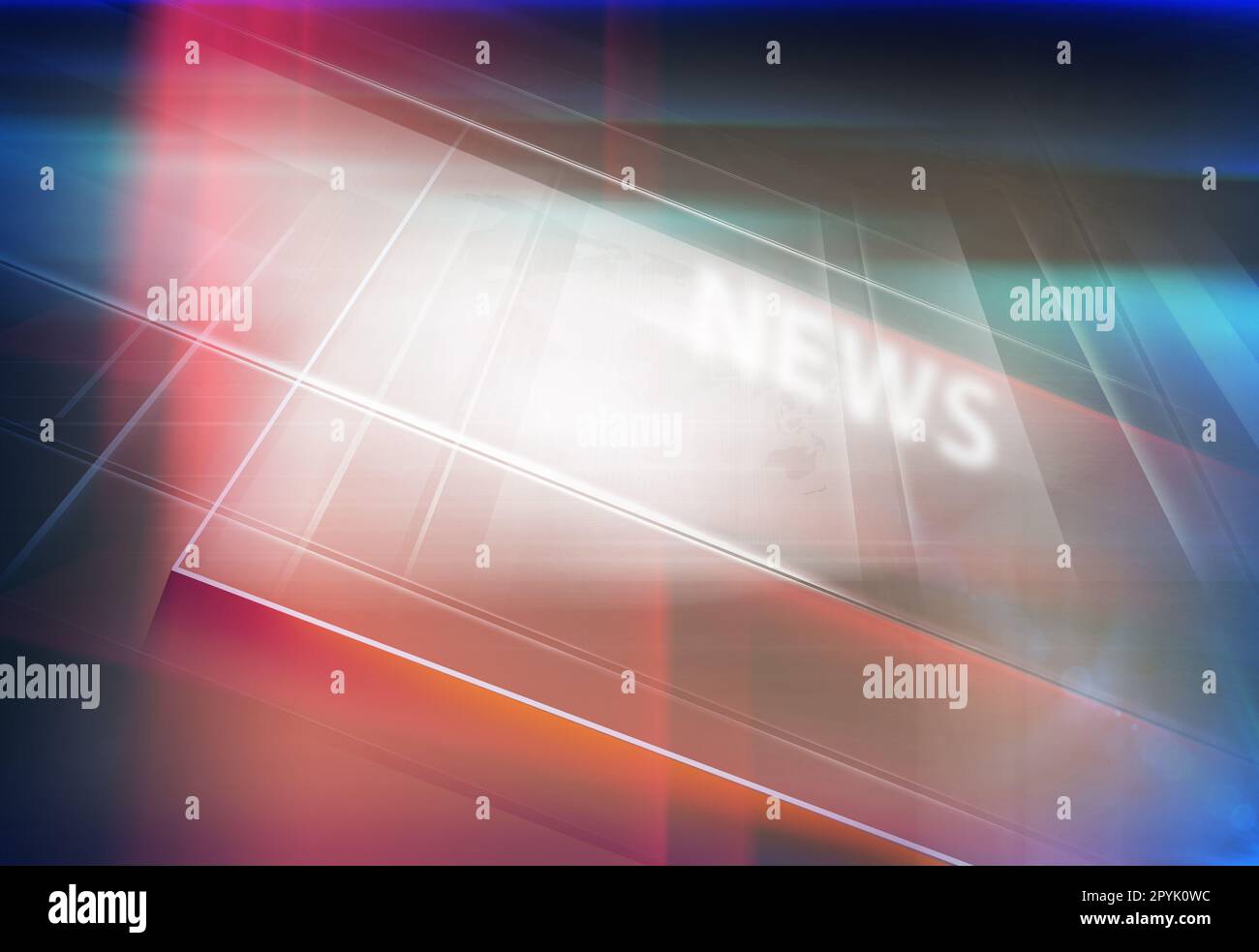 Big screen with world map in perspective, news and technology ...