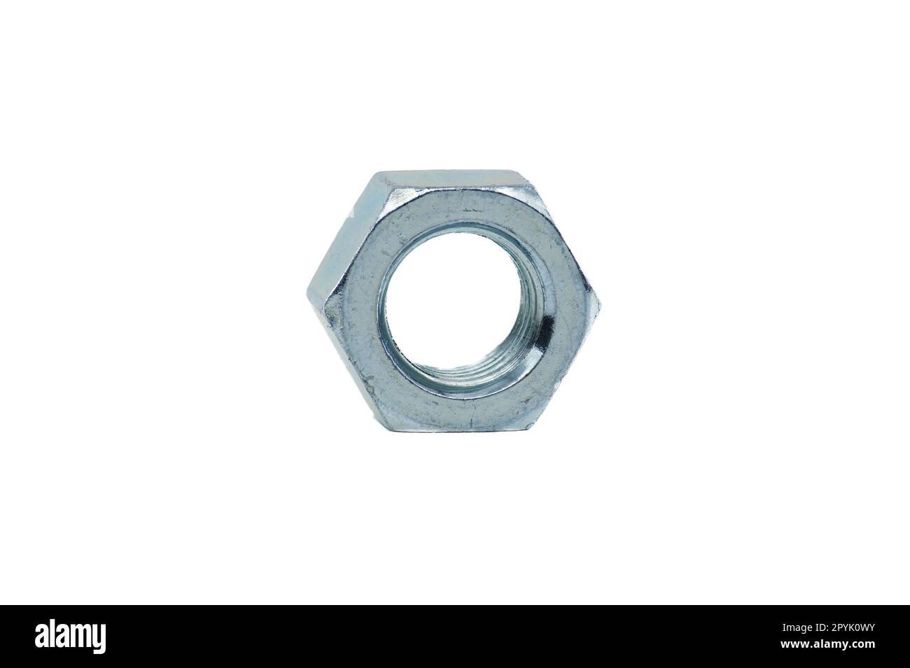 Hexagon nut isolated on white background Stock Photo - Alamy