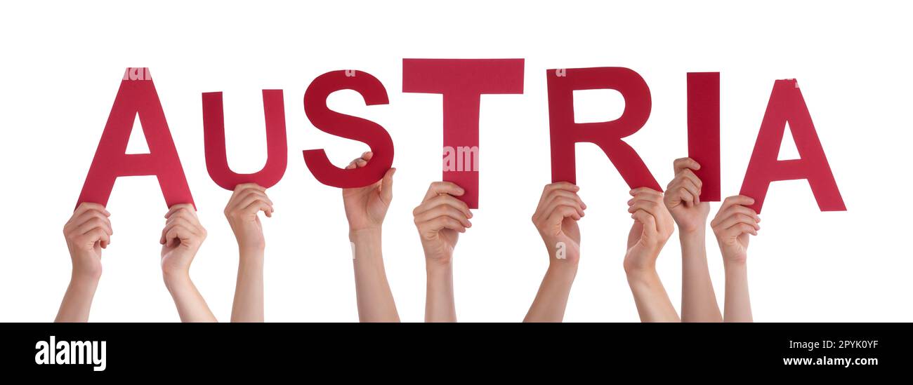 People Hands Building Word Austria, Isolated Background Stock Photo - Alamy