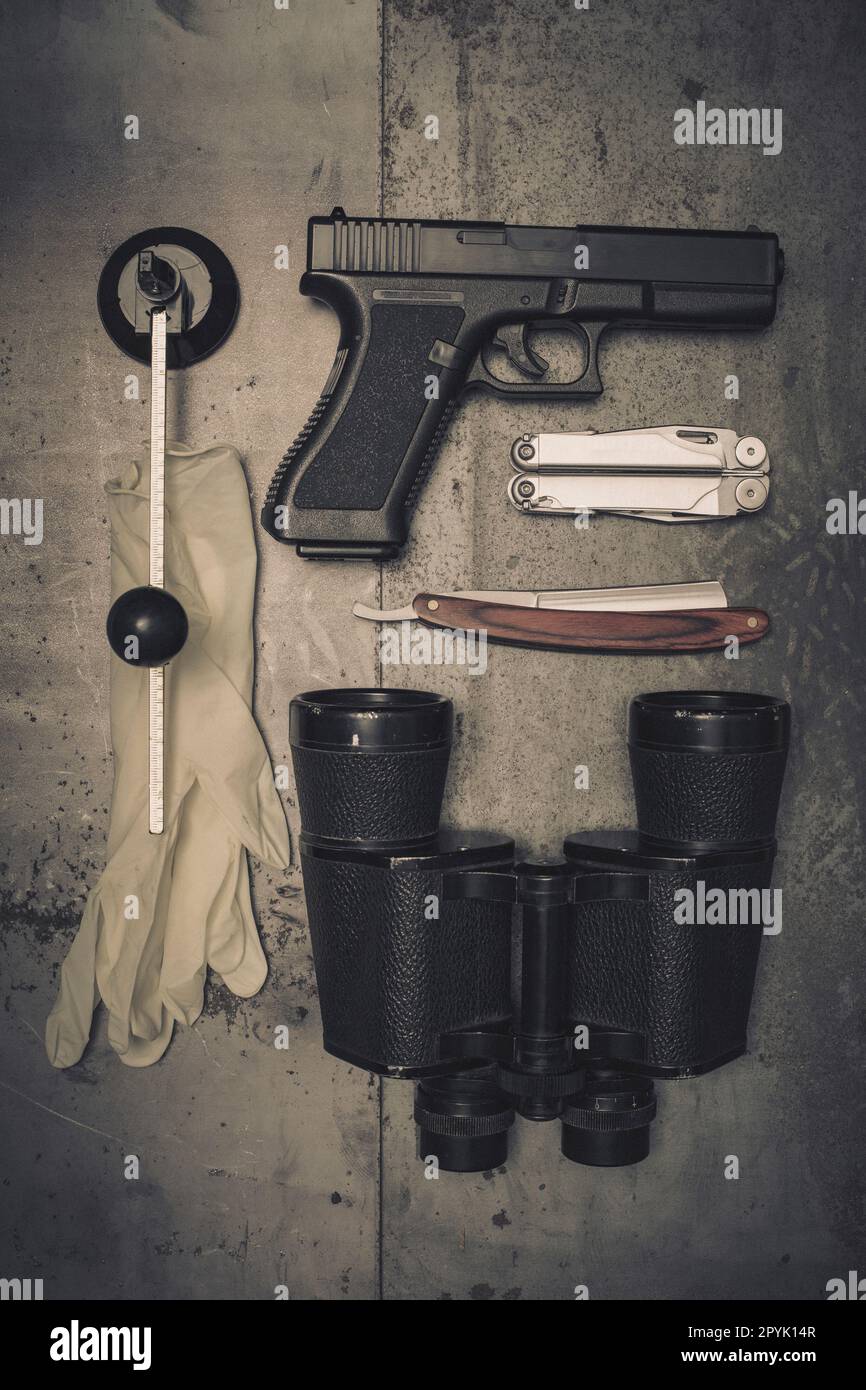 blunt objects and binoculars Stock Photo - Alamy