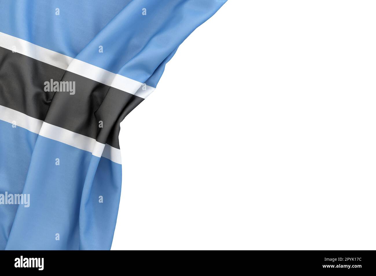 Flag of Botswana in the corner on white background. Isolated. 3D illustration Stock Photo - Alamy