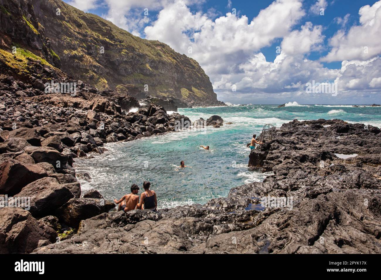 Portugal, Azores, Sao Miguel Island, Bathing and thermal area with hot ...