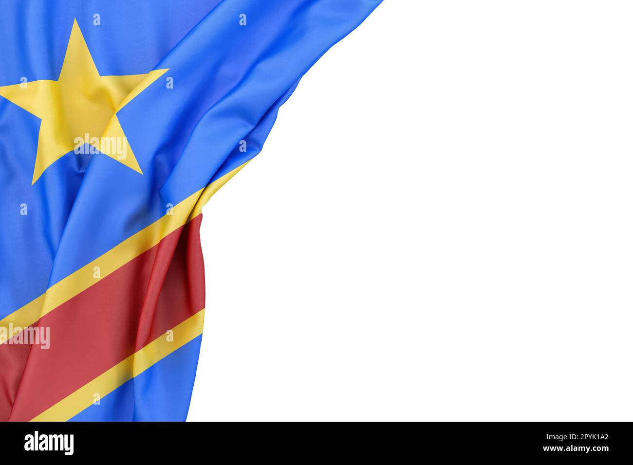 Flag of Democratic Republic of the Congo in the corner on white ...