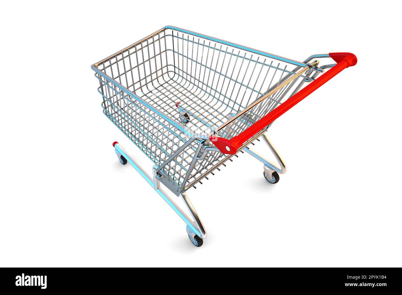 Empty cart. Rear view. 3D illustration. Isolated Stock Photo - Alamy