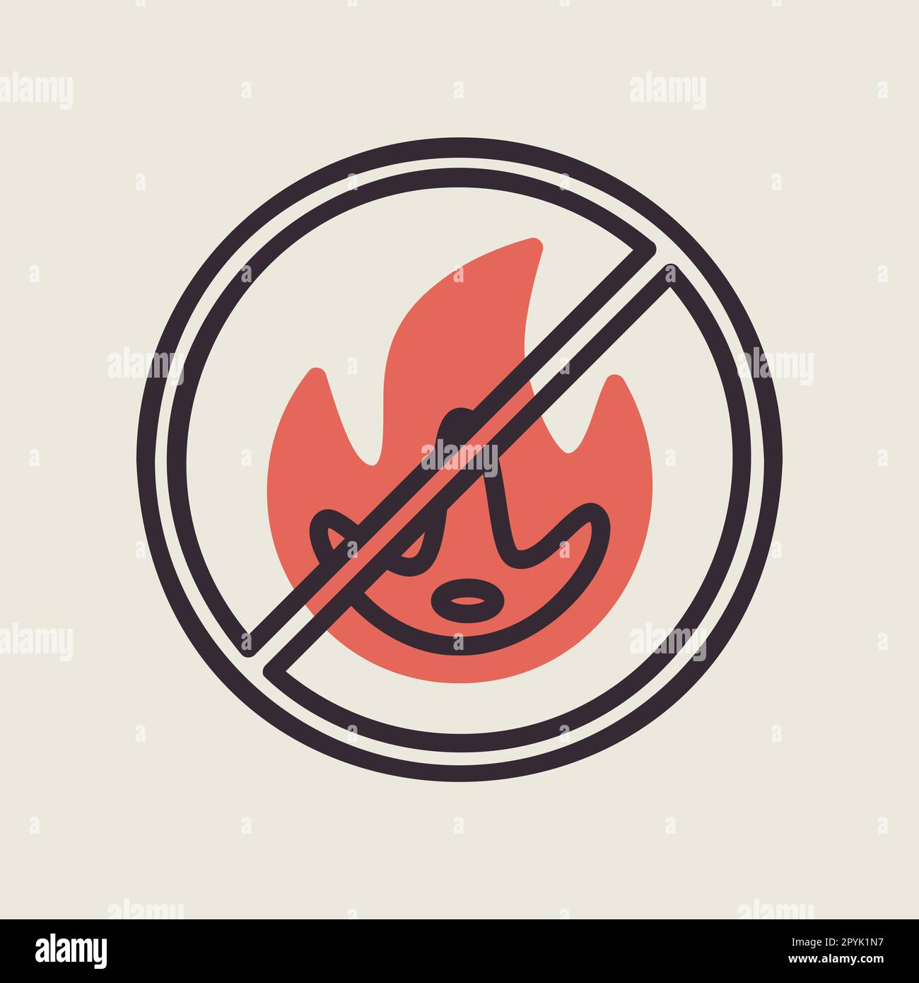 No Fire flame sign vector isolated icon. Fire symbol. Stop fire. Escape ...