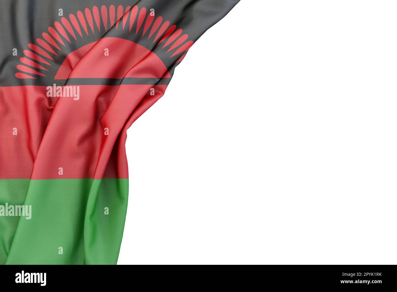 Flag of Malawi in the corner on white background. 3D rendering ...