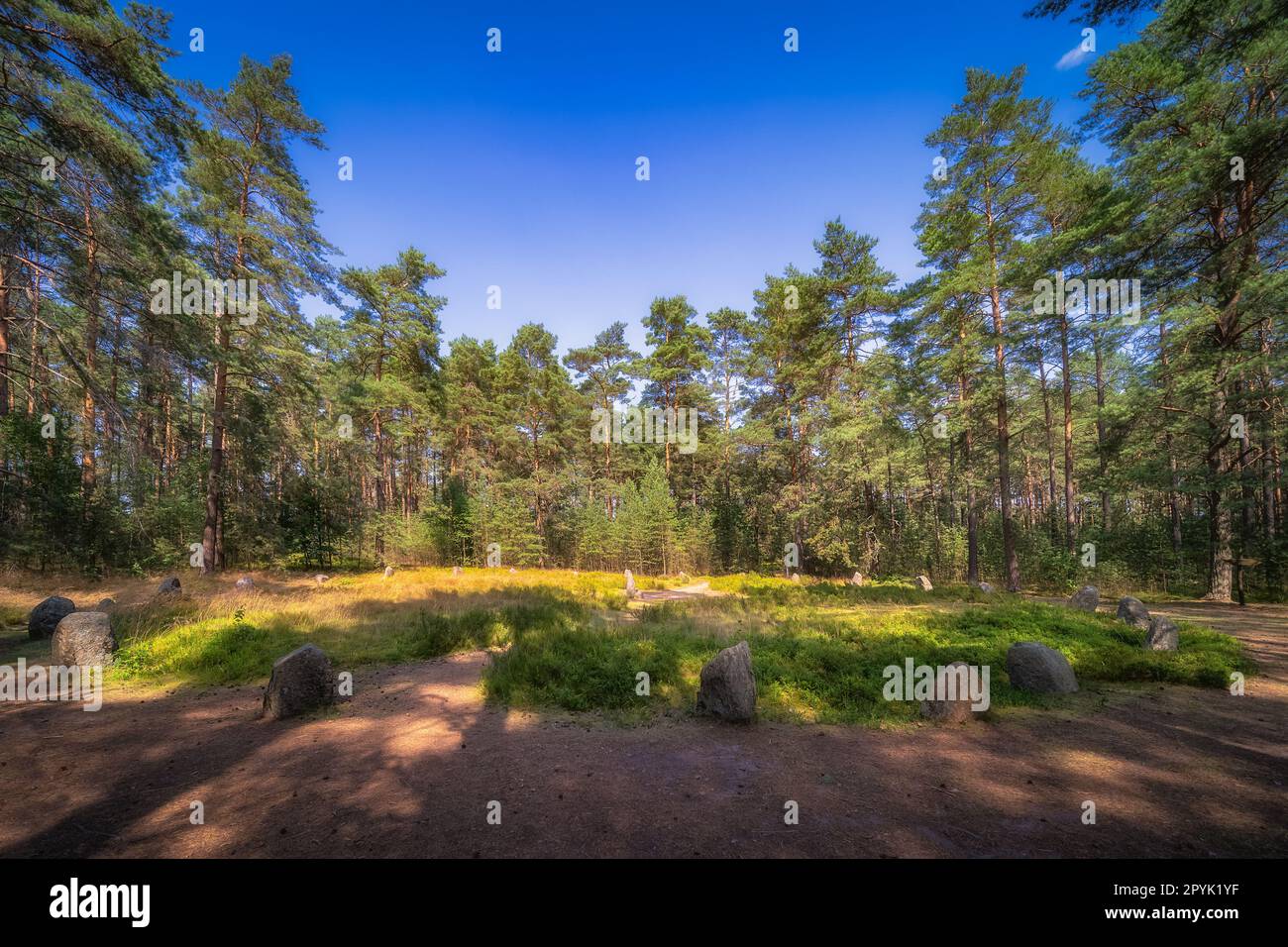 Large Stone Circles at Odry in Tuchola Forest, Poland Stock Photo - Alamy