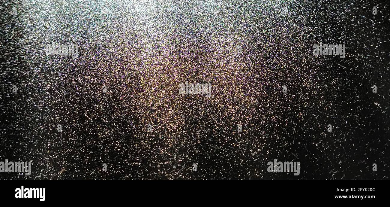 Light beam on black background with sparkles, radiance and sparkles ...