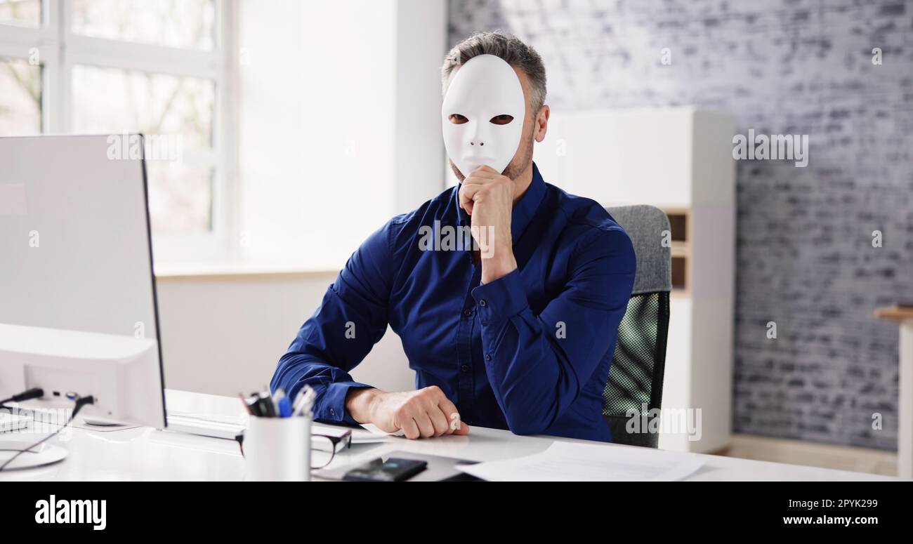 Fake Salesman Agent. Deceitful Evil Man Stock Photo - Alamy