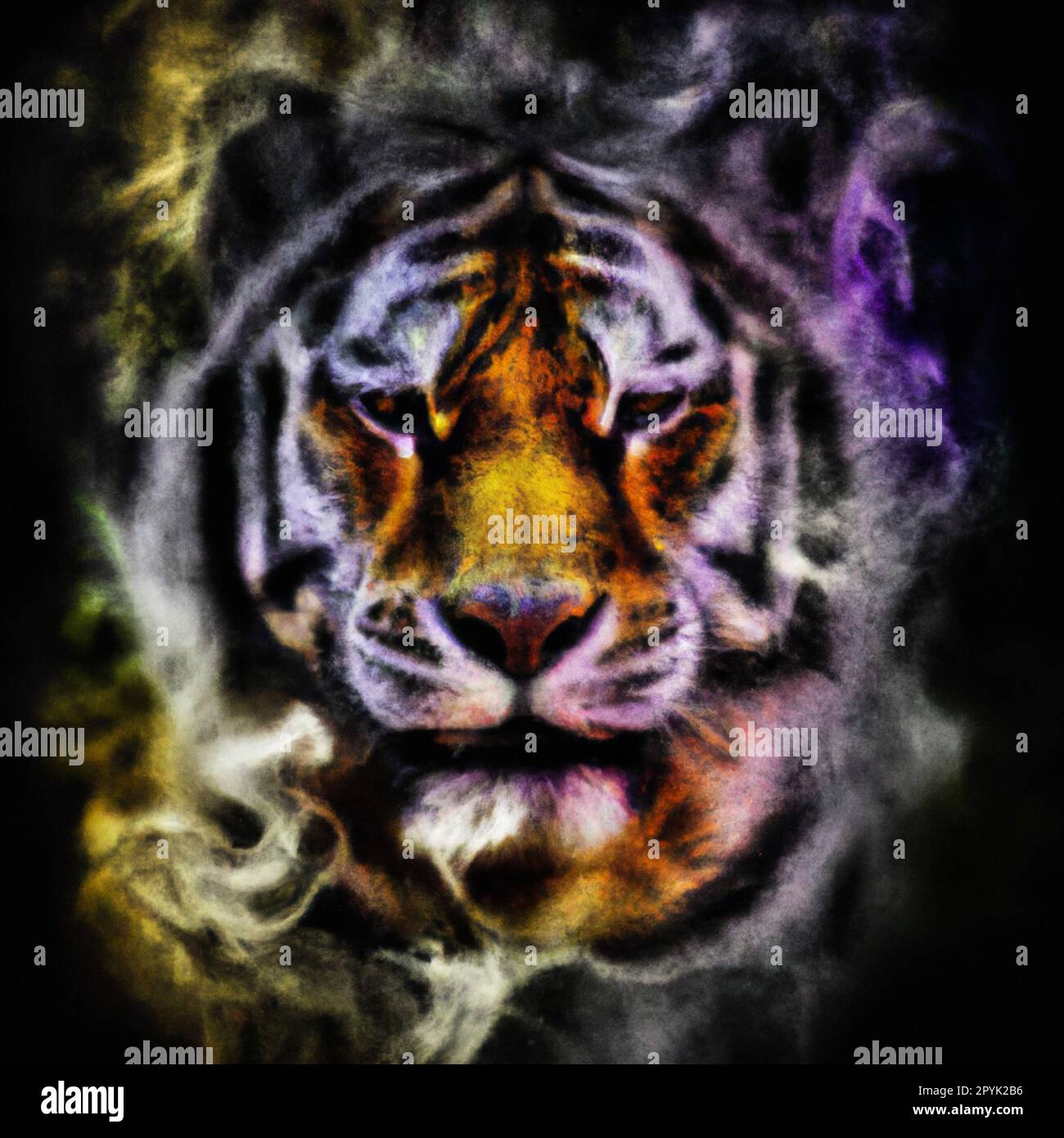 Tiger collage on color abstract hi-res stock photography and images - Alamy