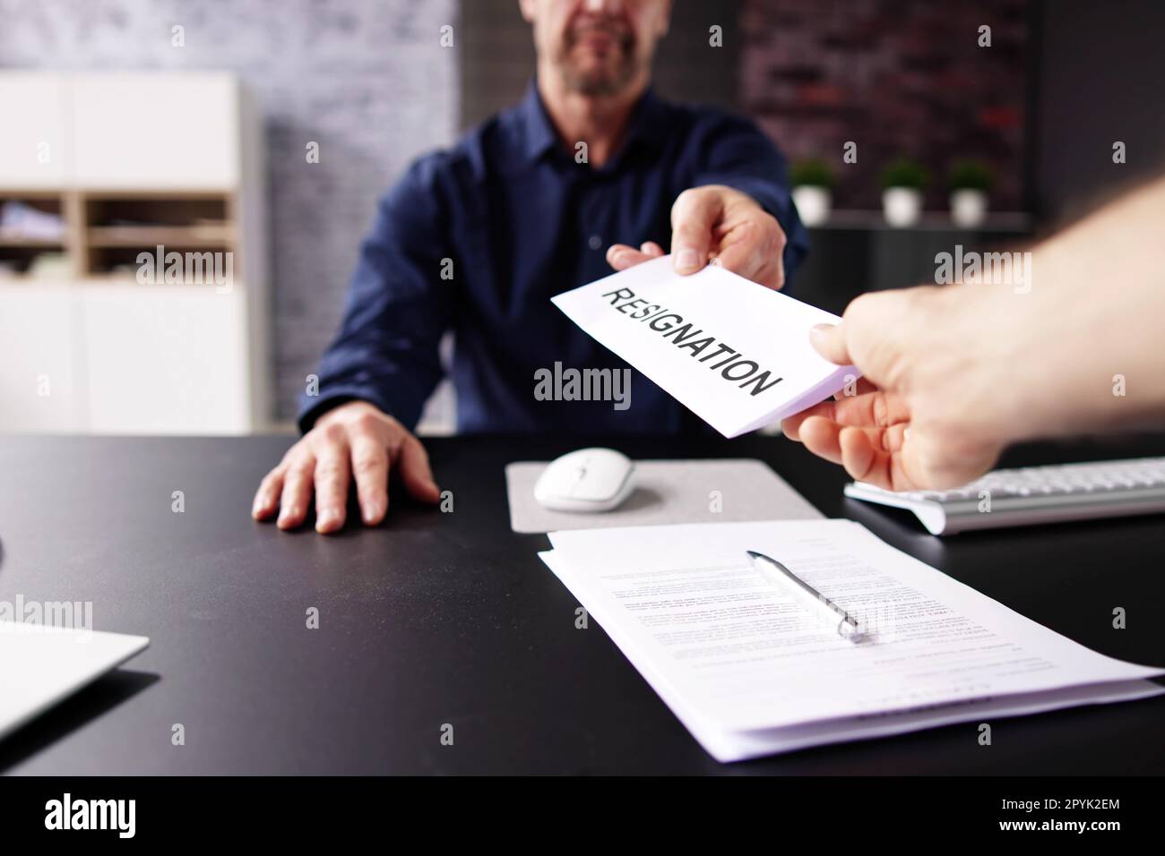 Quitting Employment Message. Giving Resignation Stock Photo - Alamy