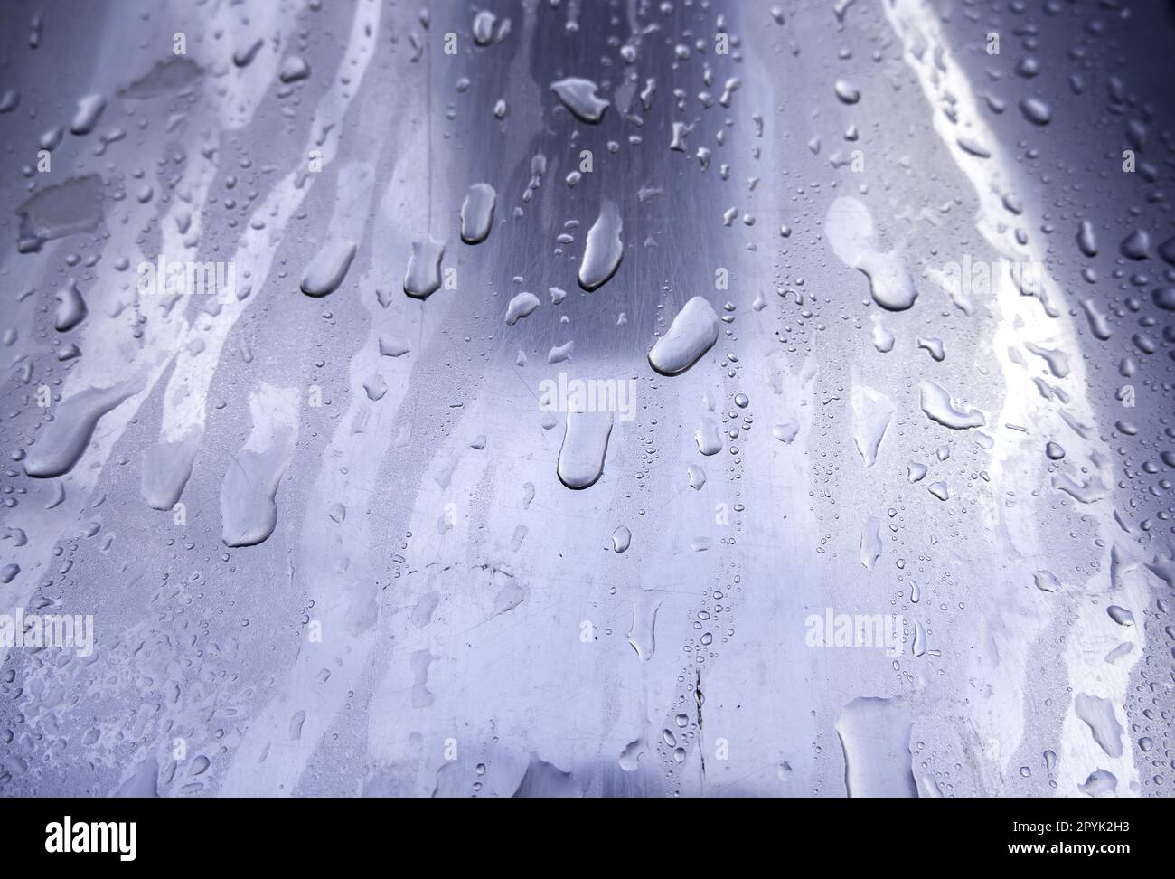 Water drops on steel Stock Photo - Alamy