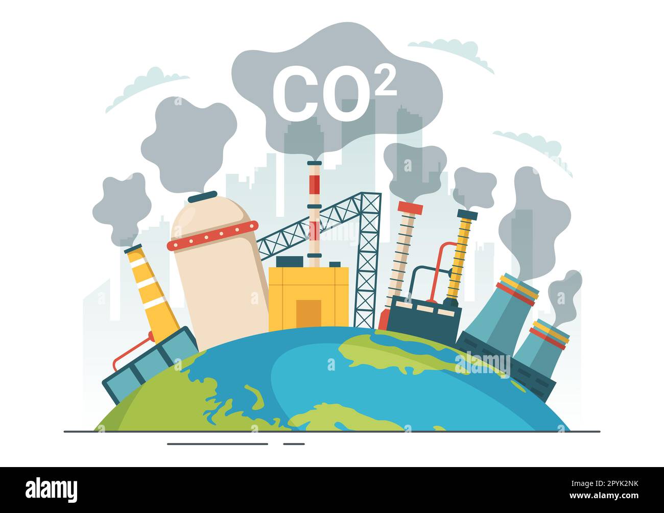 Carbon Dioxide or CO2 Illustration to Save Planet Earth from Climate ...