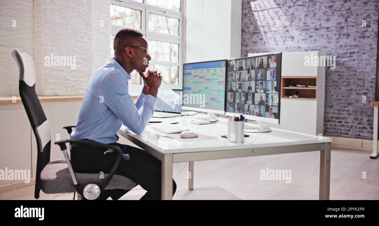 Online Video Interview Stock Photo - Alamy