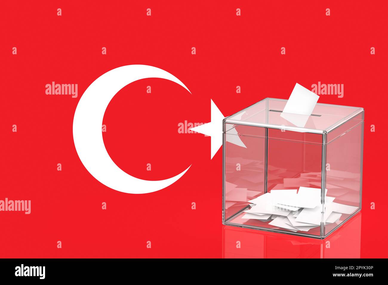 Ballot box with Turkish flag, concept image for elections in Turkey ...
