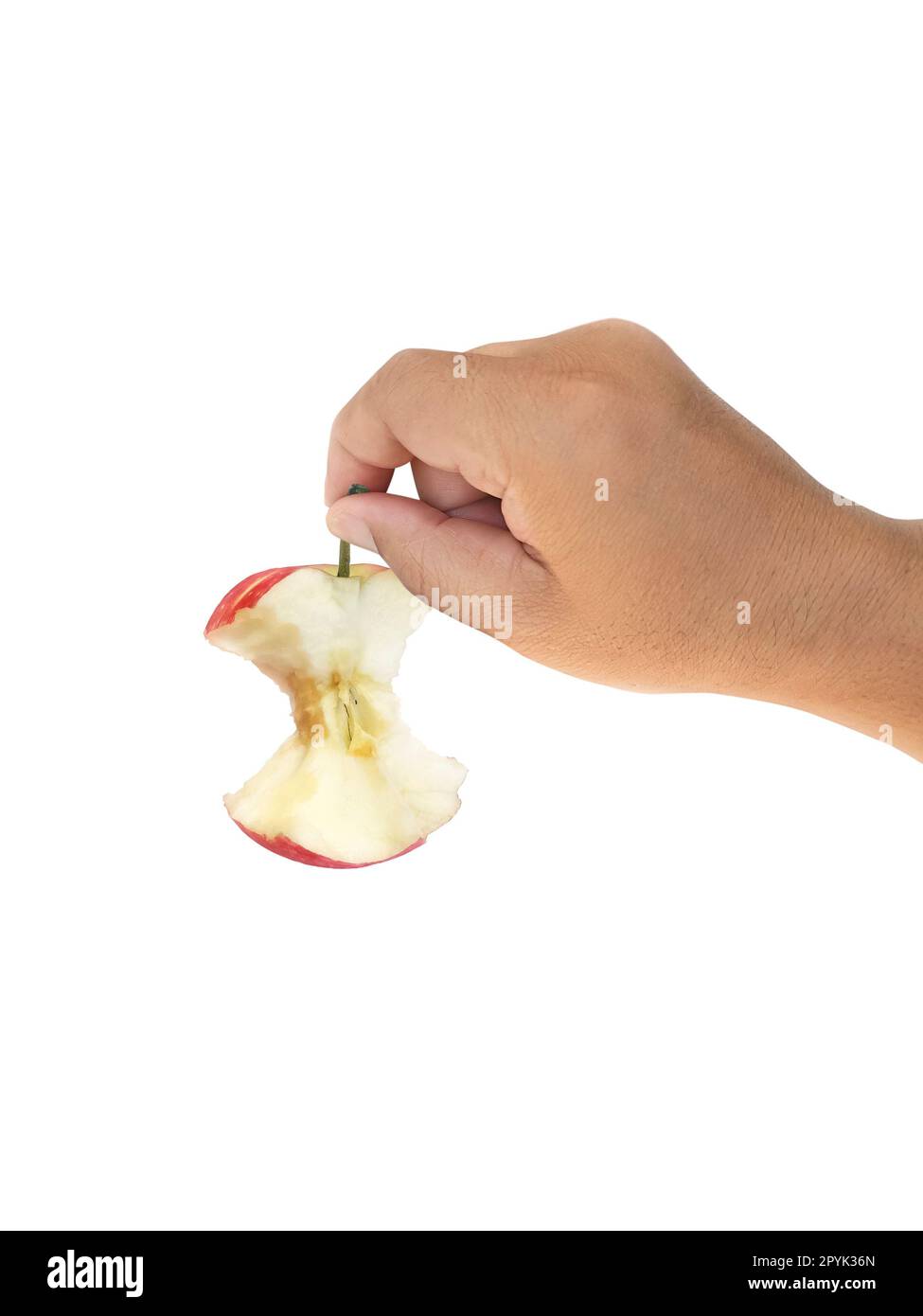 Hand holding the apple on white background Stock Photo - Alamy