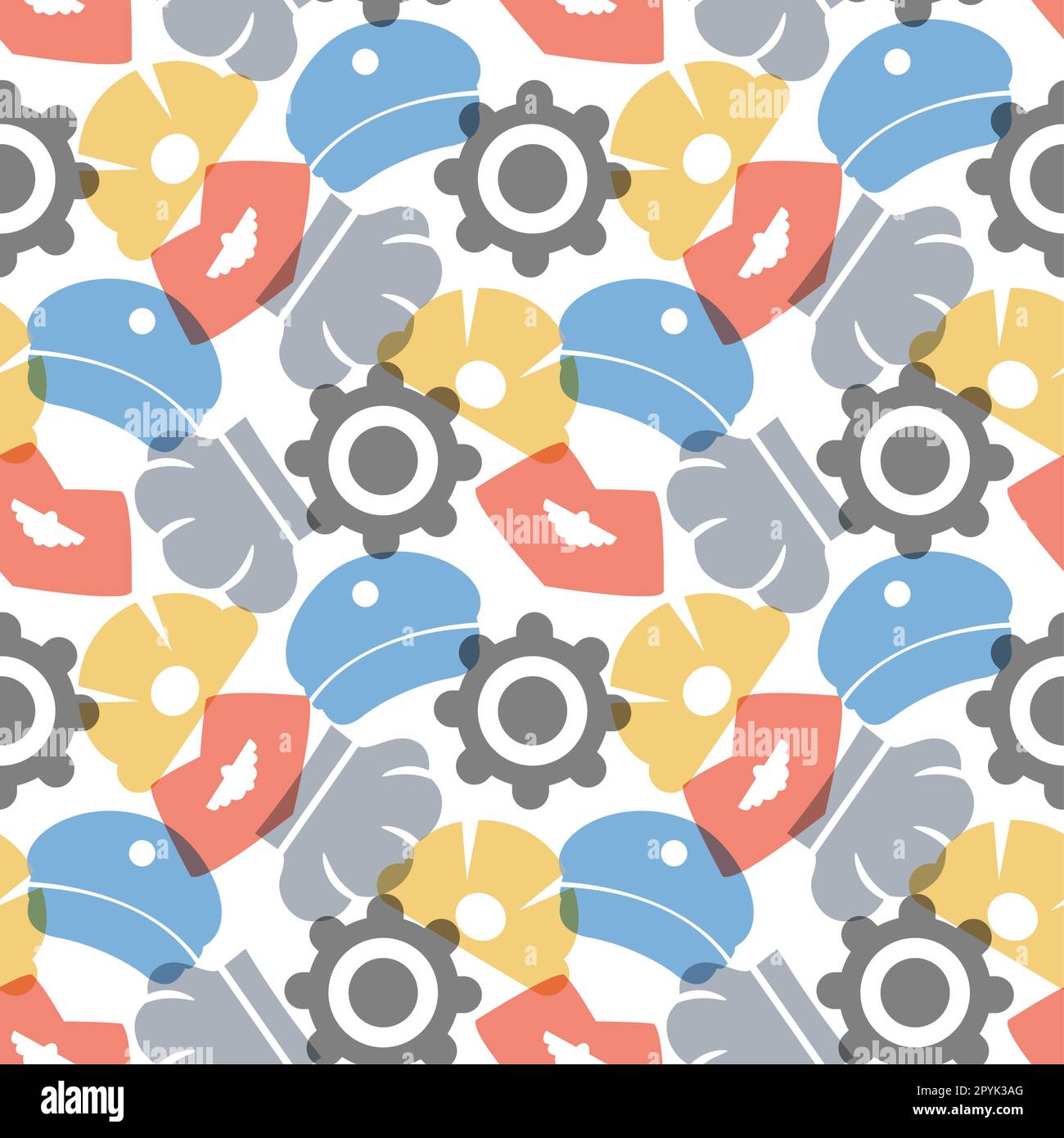 Happy Labor Day Seamless Pattern Design Illustration with Different ...