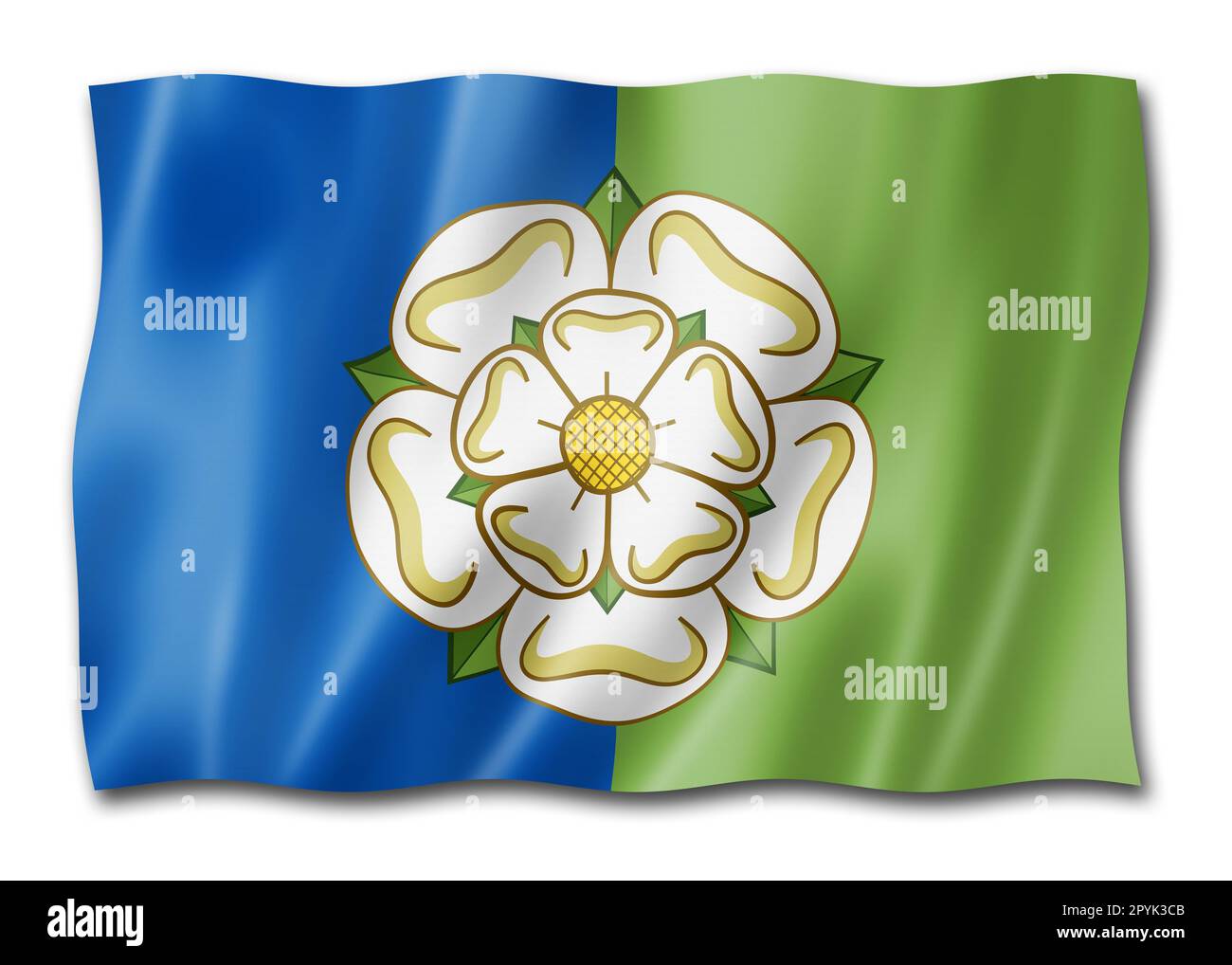 East Riding of Yorkshire County flag, United Kingdom waving banner ...
