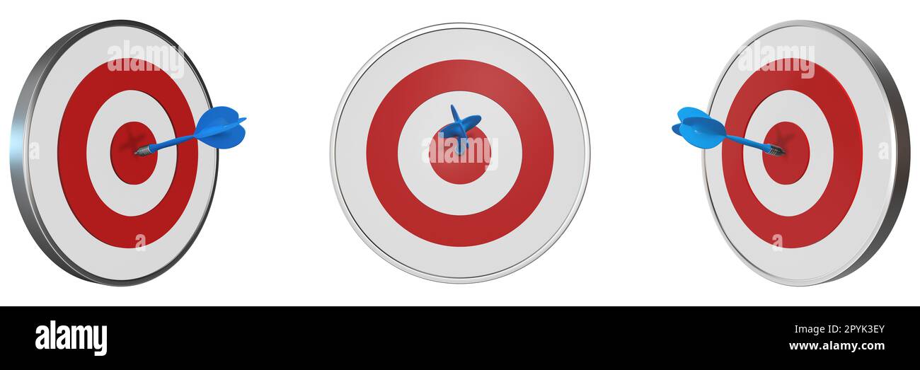 target board with arrow on transparent background, left, front and ...