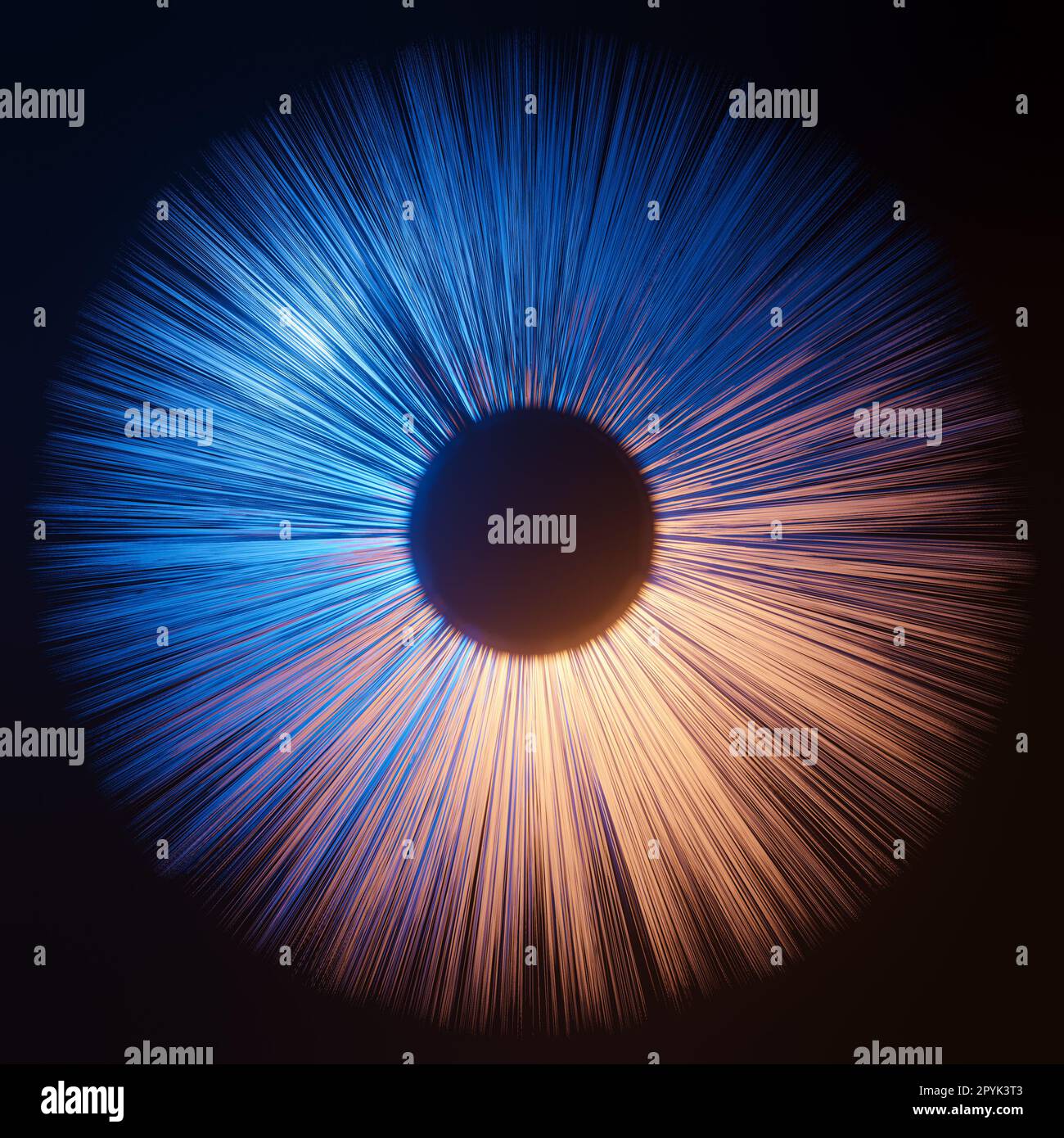 Abstract visualization of an eye with blue red retina and iris as ...
