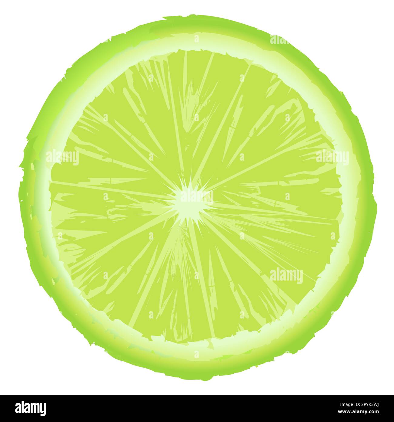 Green lemon slice isolated on white background Stock Photo - Alamy