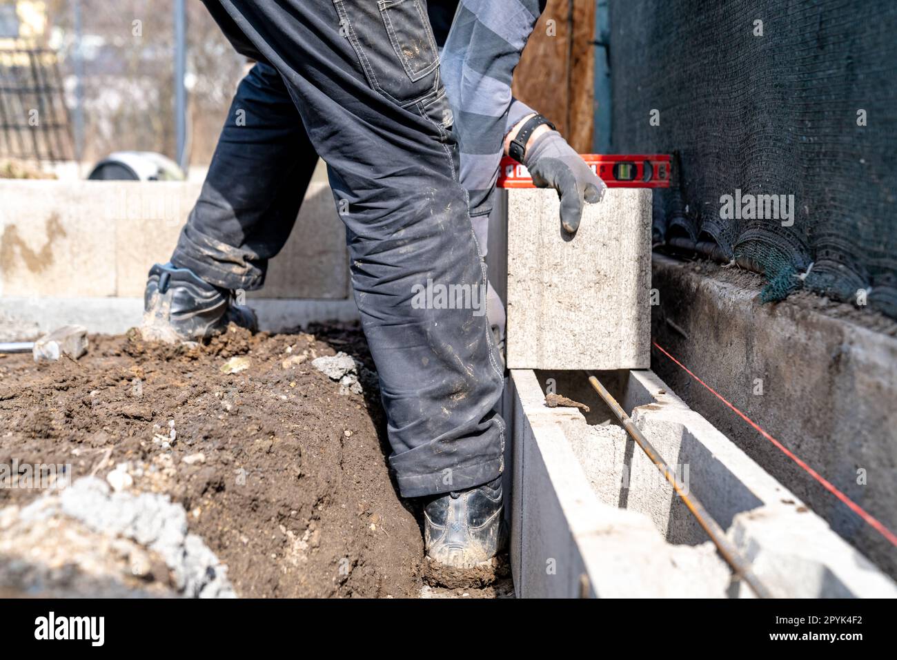 building the foundation of a house from a lost formwork Stock Photo - Alamy