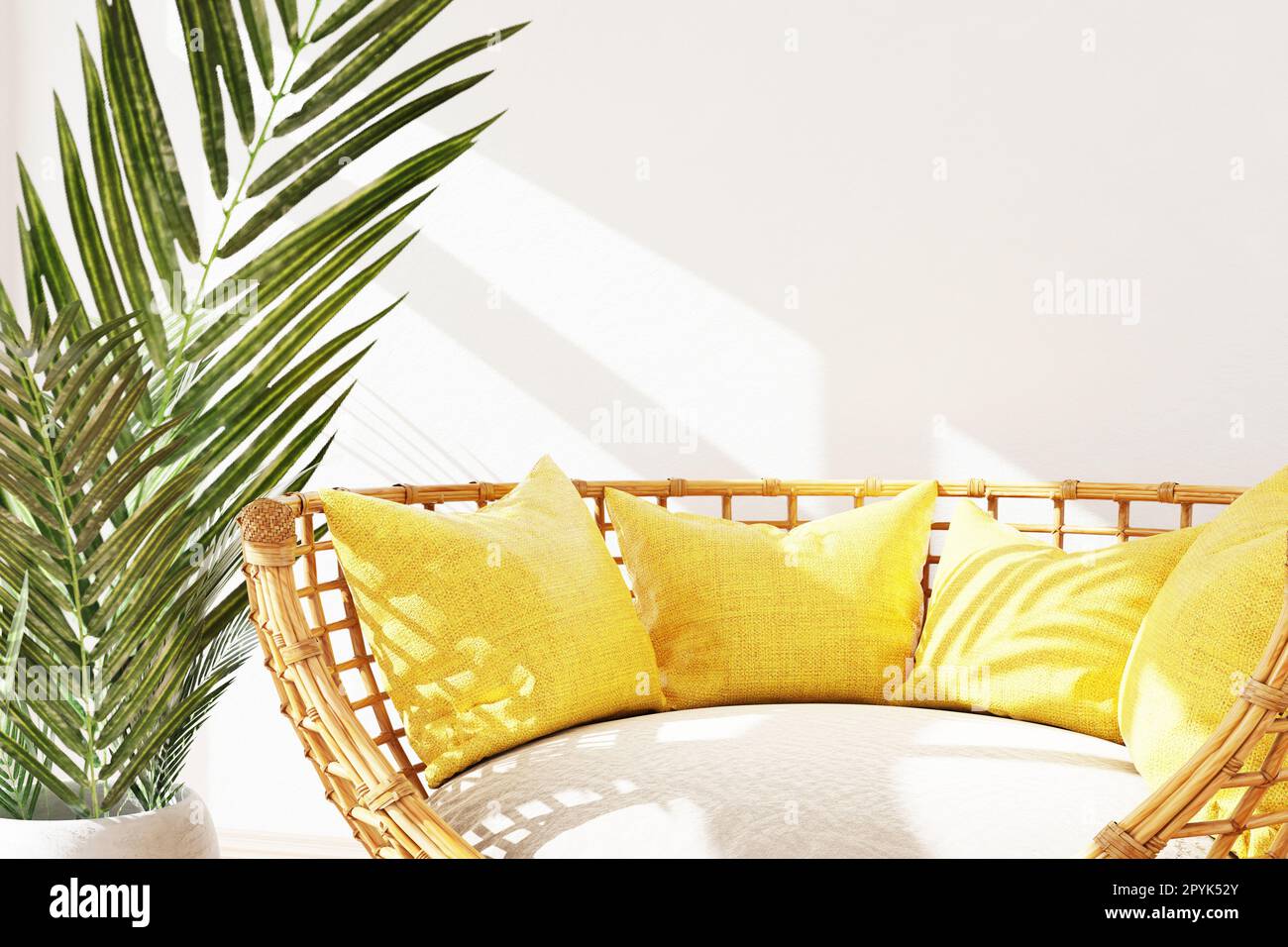 Minimalism 3D interior, mock up, copy space for text, white wall ...