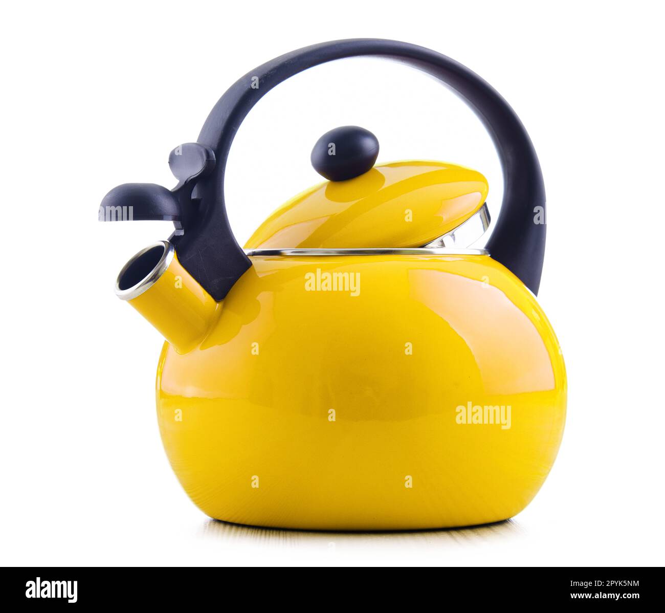 Traditional stainless steel stovetop kettle with whistle Stock Photo ...