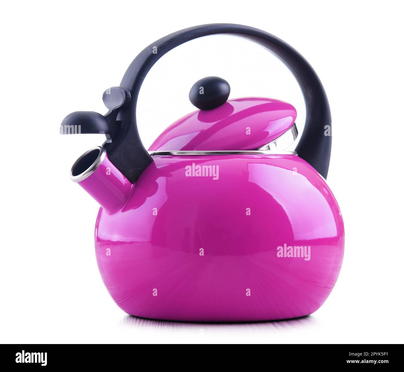 Traditional stainless steel stovetop kettle with whistle Stock Photo ...