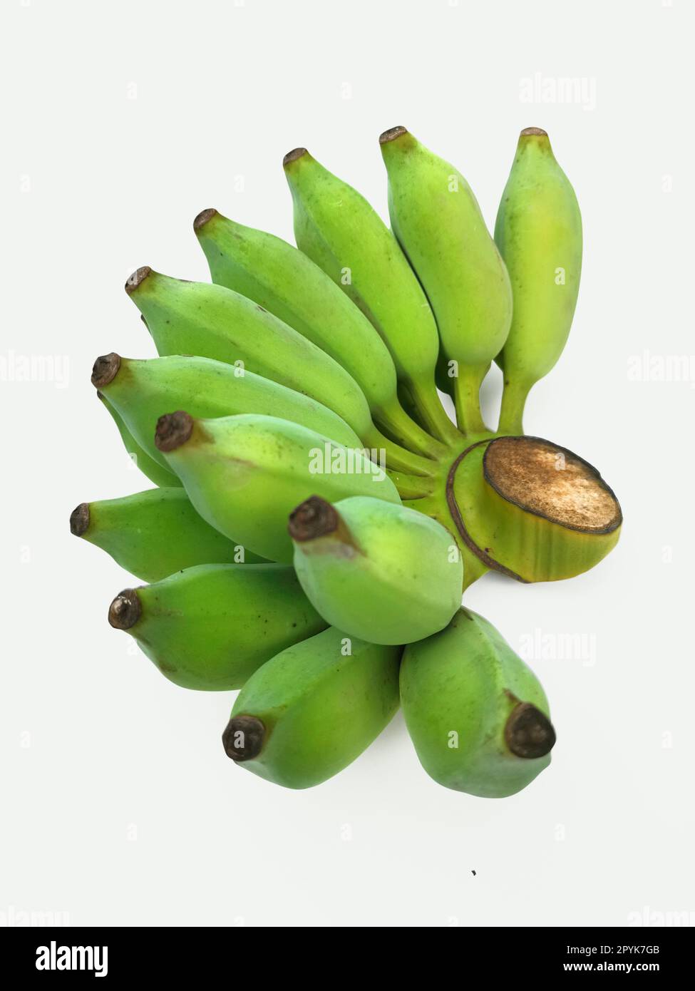 Fresh green raw banana isolated on white background Stock Photo - Alamy