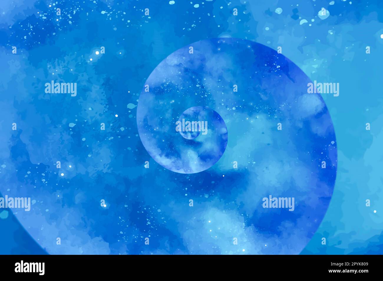 Starry blue background with optical spiral and futuristic design Stock ...