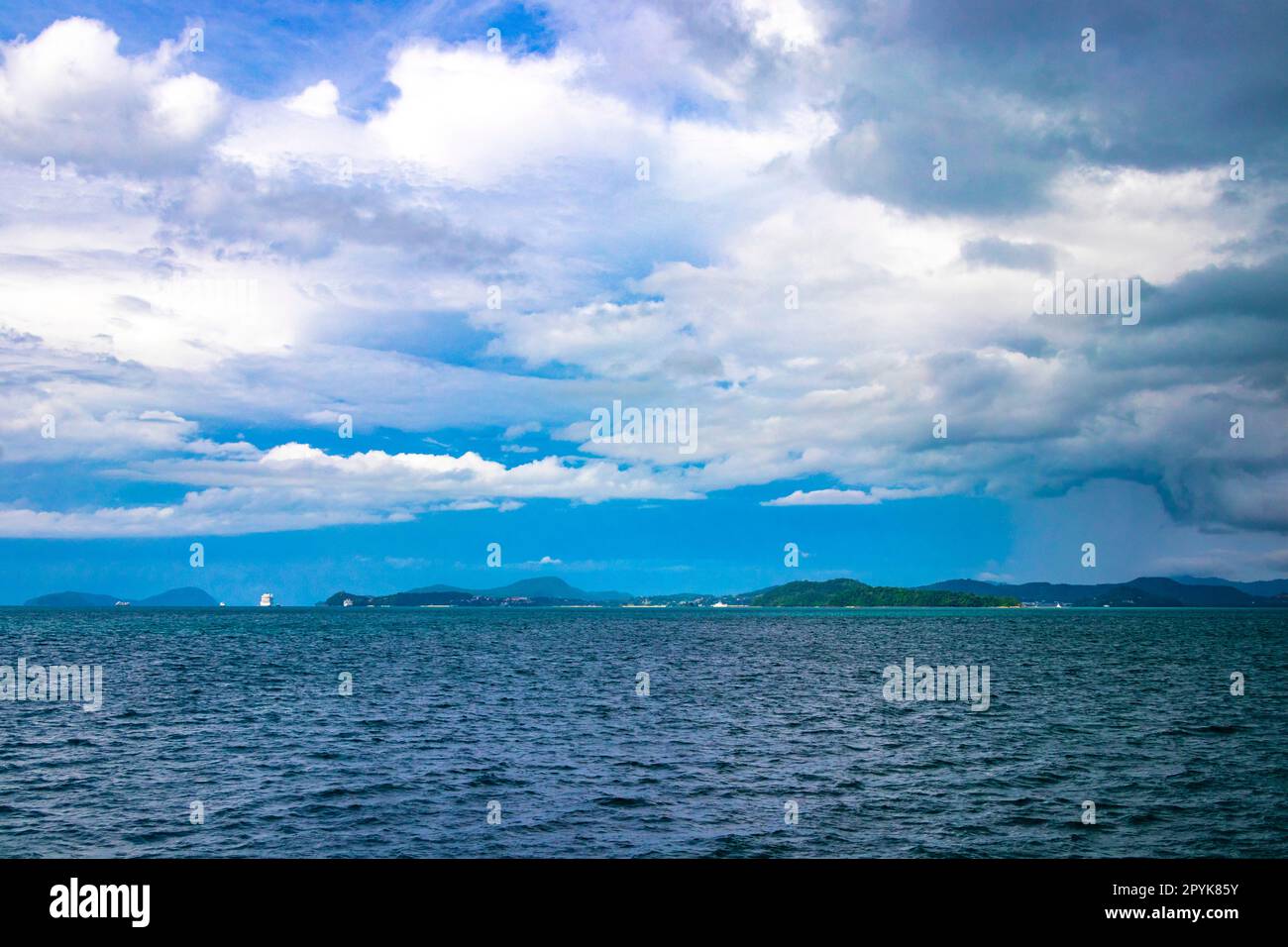Tropical paradise turquoise water beach limestone rocks Phuket island ...