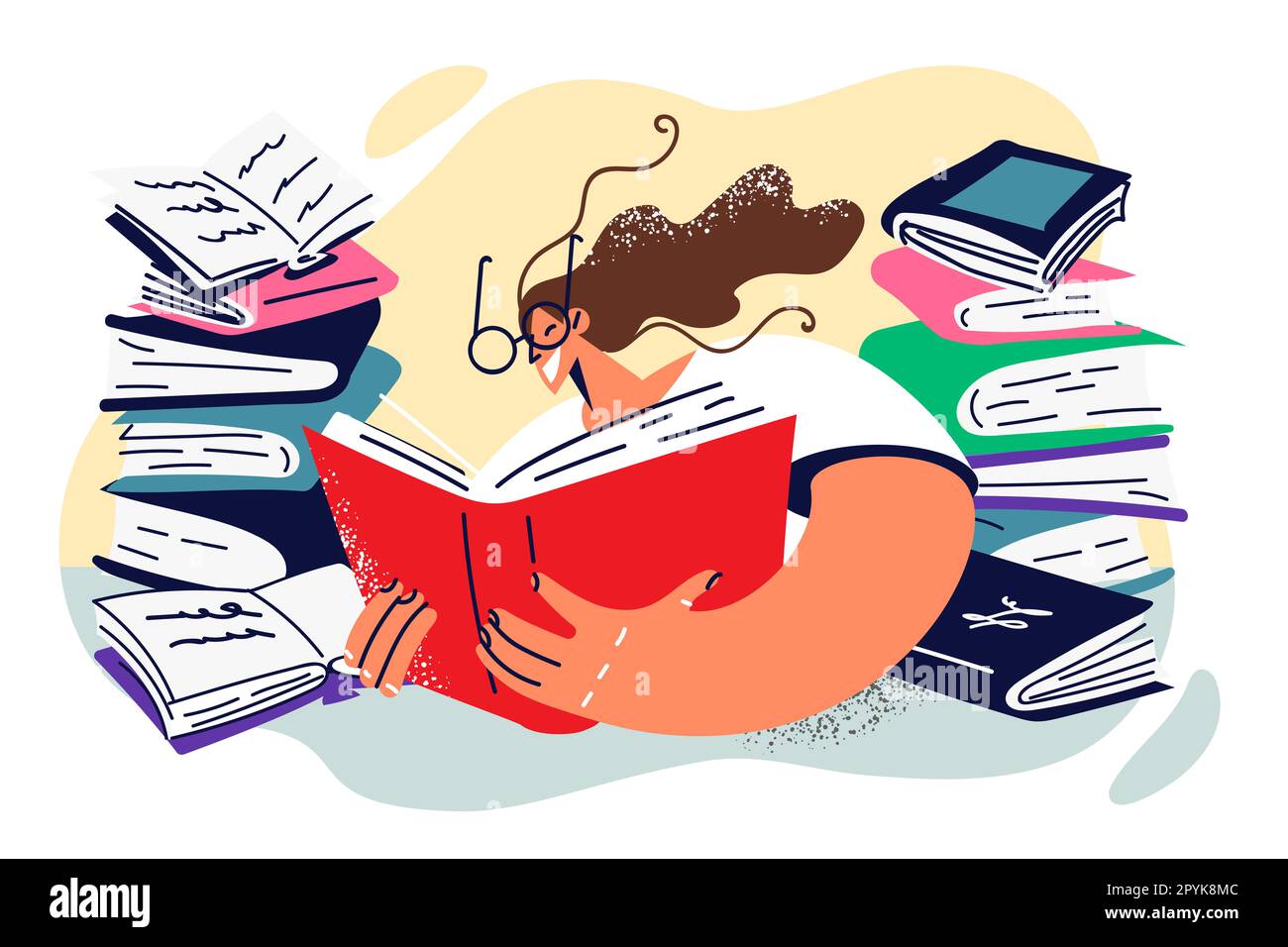 Woman reading book difficult Cut Out Stock Images & Pictures - Alamy