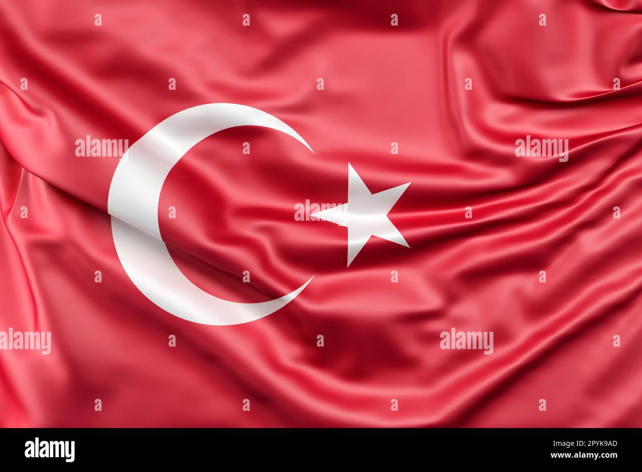 Realistic turkey flag hi-res stock photography and images - Alamy