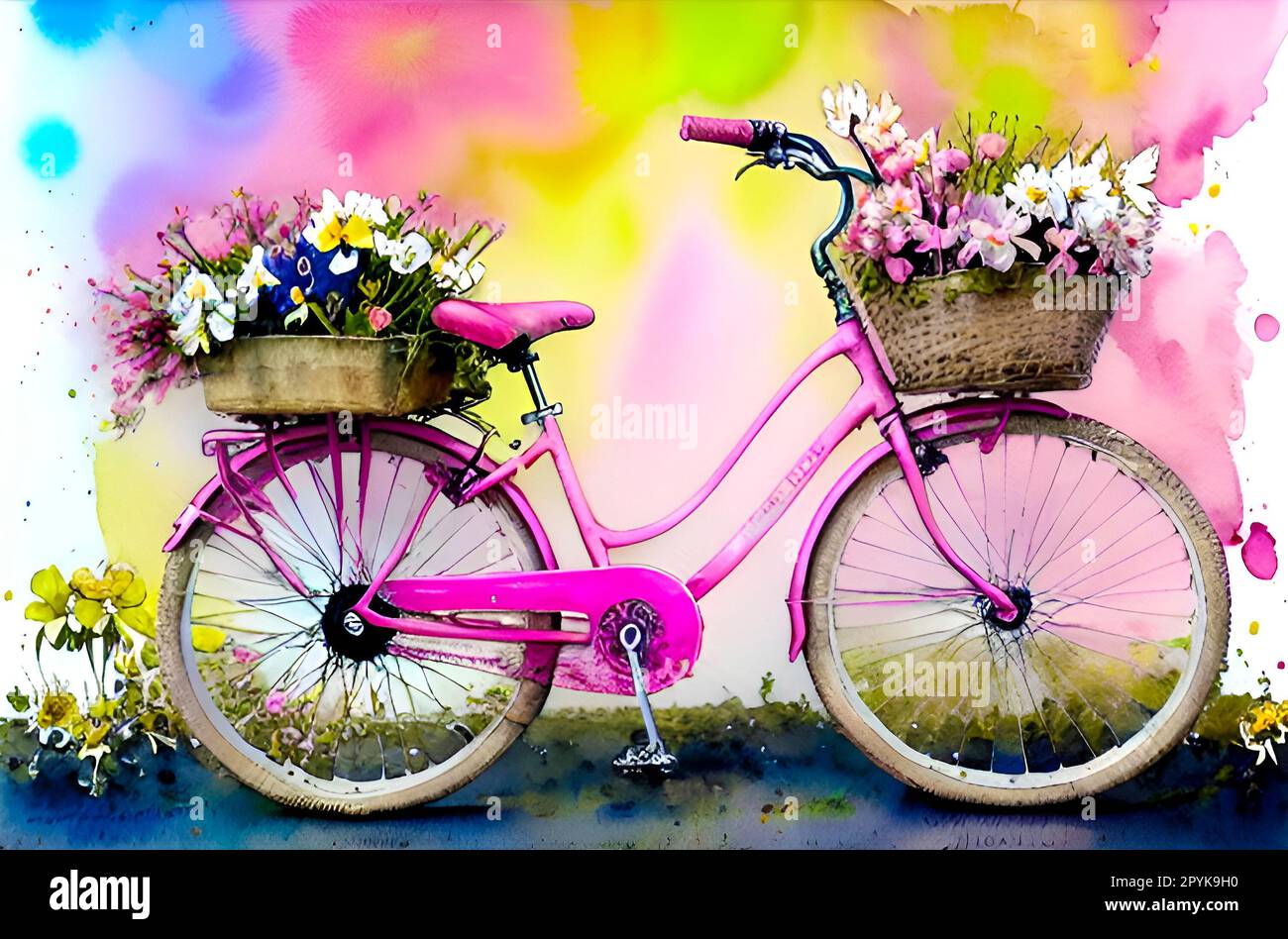 Bike with plants hi-res stock photography and images - Alamy