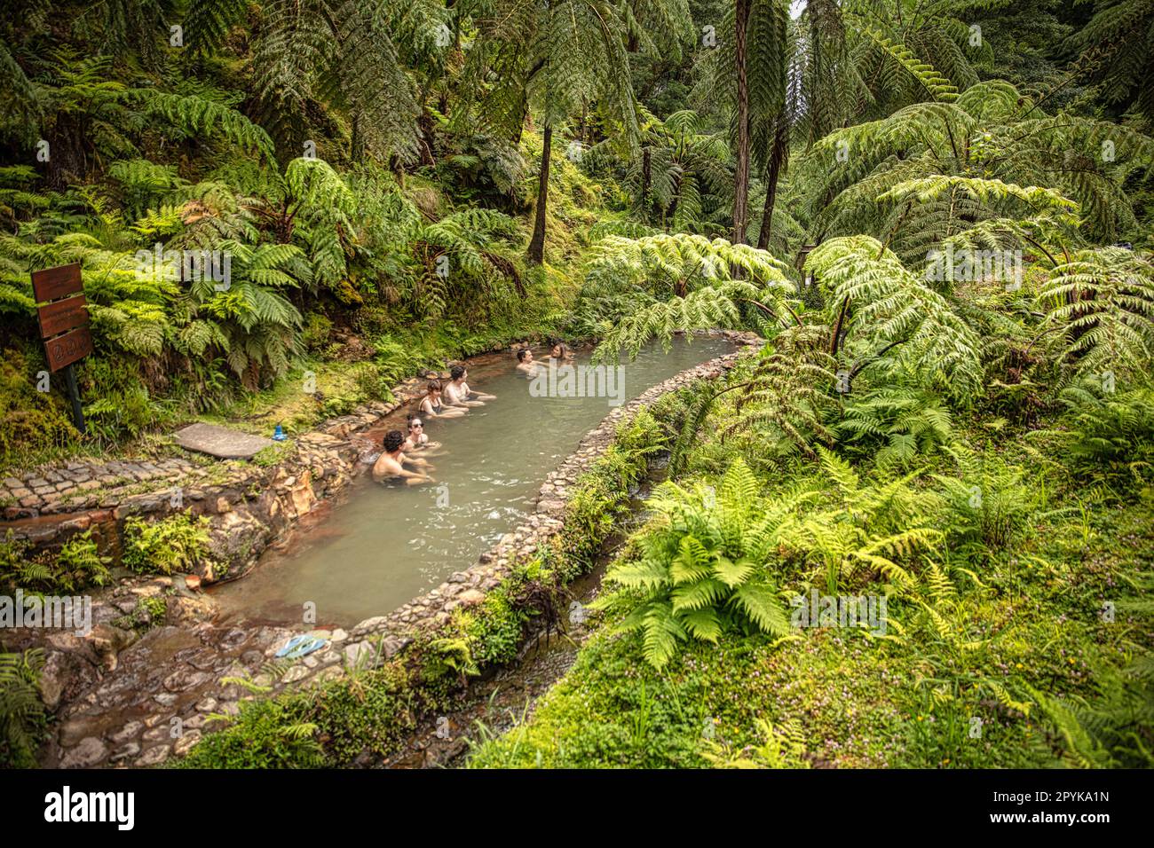 Portugal, Azores, Sao Miguel Island, Caldeira Velha hot spring ...
