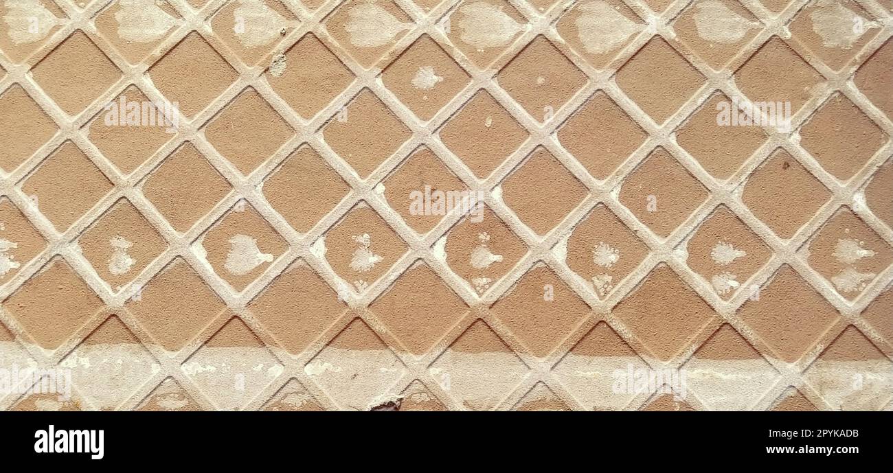 Reverse side of ceramic tiles. Detailed texture of tiles. Lattice ...
