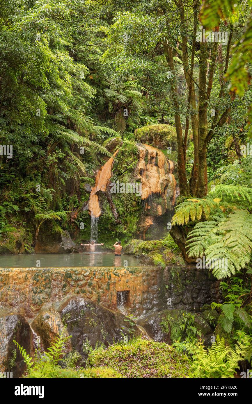 Portugal, Azores, Sao Miguel Island, Caldeira Velha hot spring ...