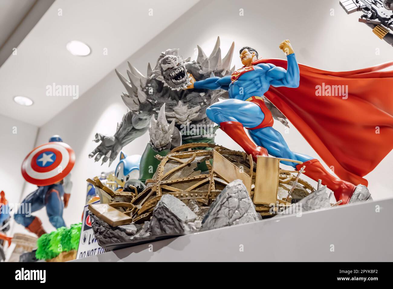 17 January 2023, Dubai, UAE: Fighting Superman and other superheroes on ...