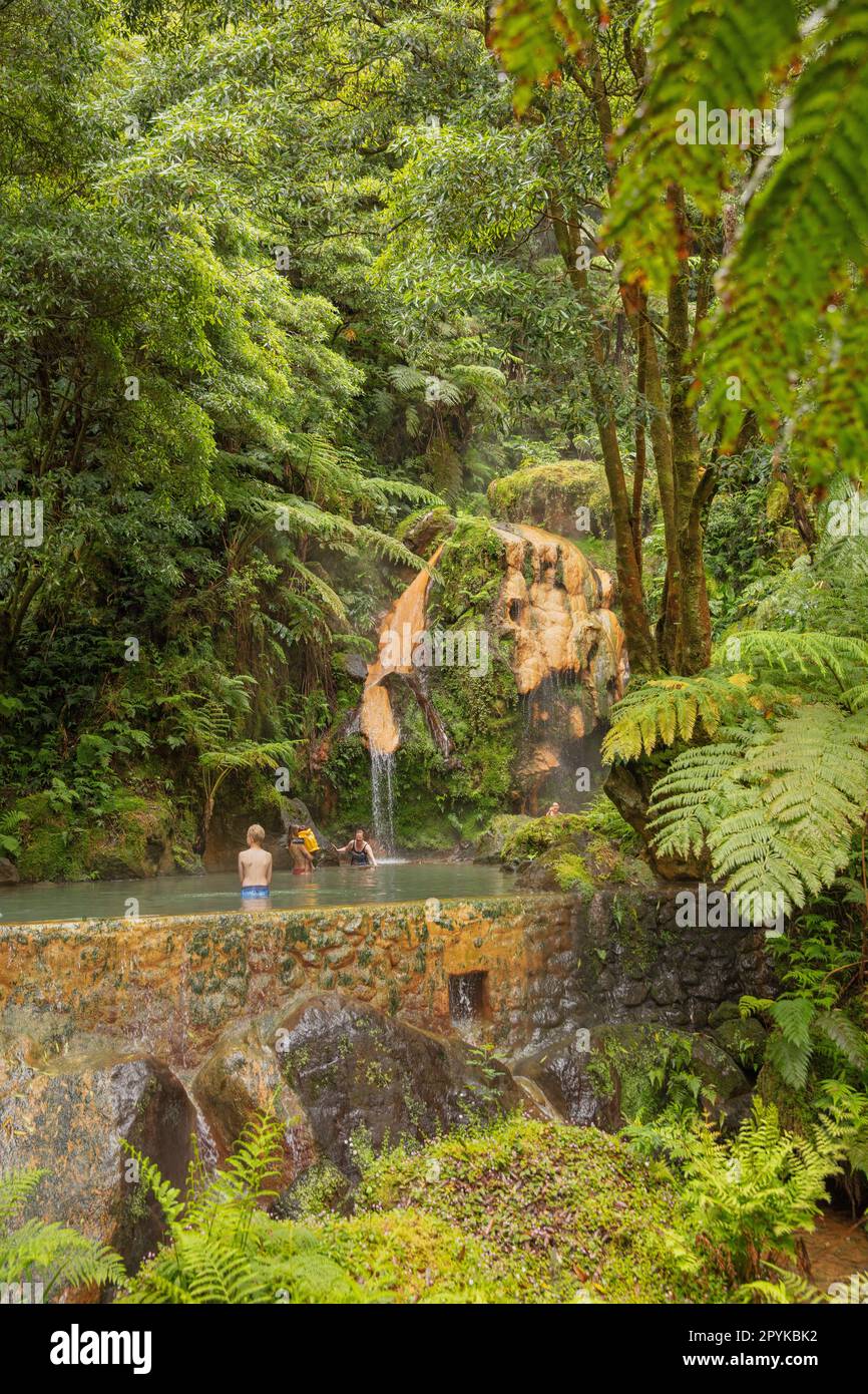 Portugal, Azores, Sao Miguel Island, Caldeira Velha hot spring ...