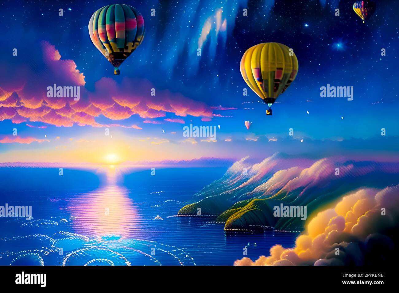 balloon flying over the sky Stock Photo - Alamy