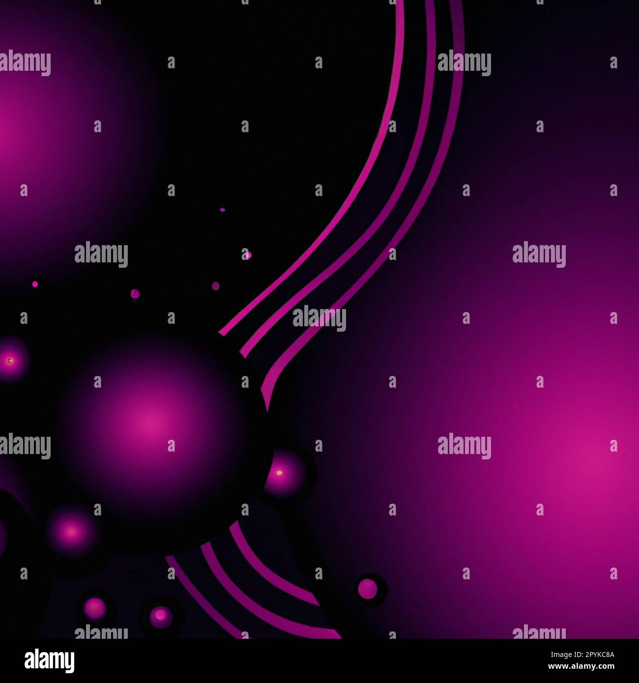 Volumetric purple bubbles on a black background, black purple gradient ...