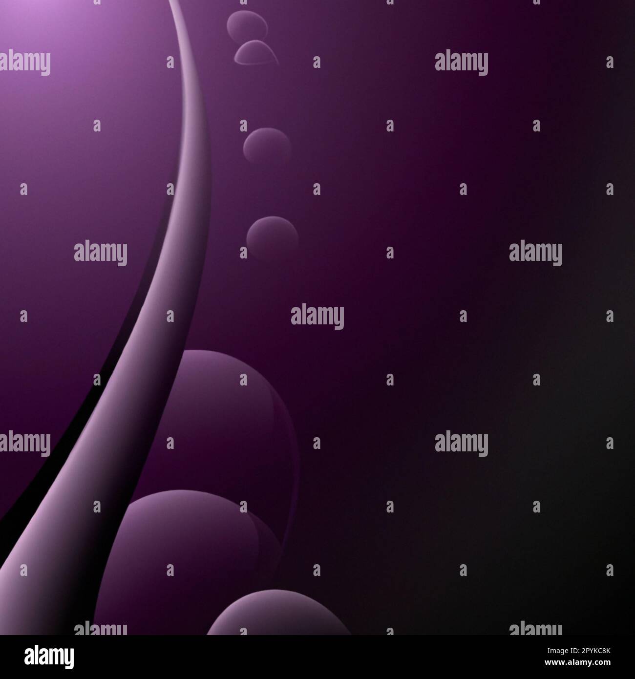 Volumetric purple bubbles on a black background, black purple gradient ...